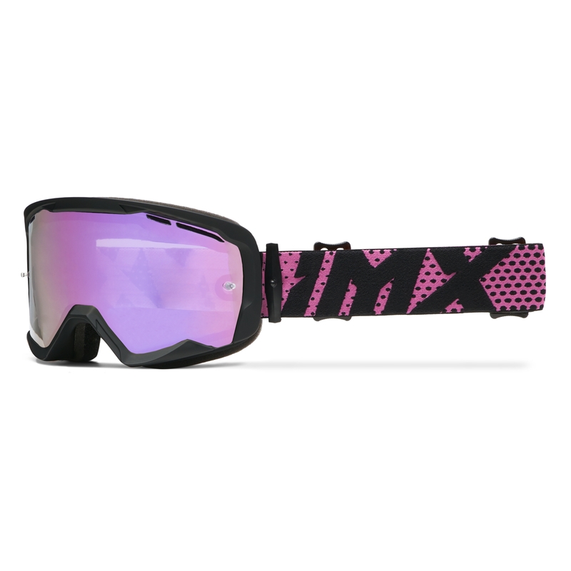 iMX Endurance Flip Motorradbrille schwarz-pink mit Iridium Plexiglas ...